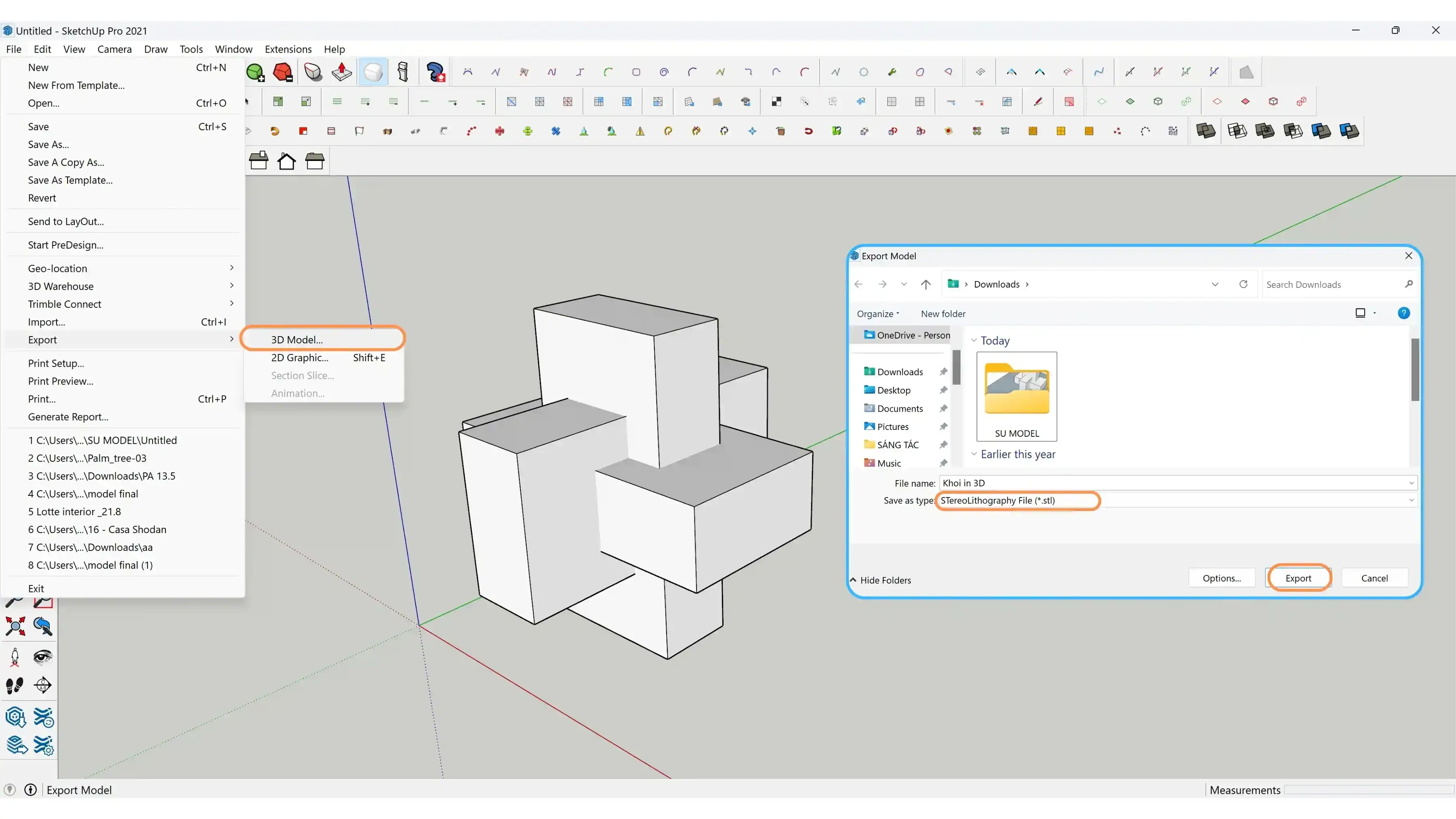 Hướng dẫn set up in 3D bằng Sketchup cho người mới.